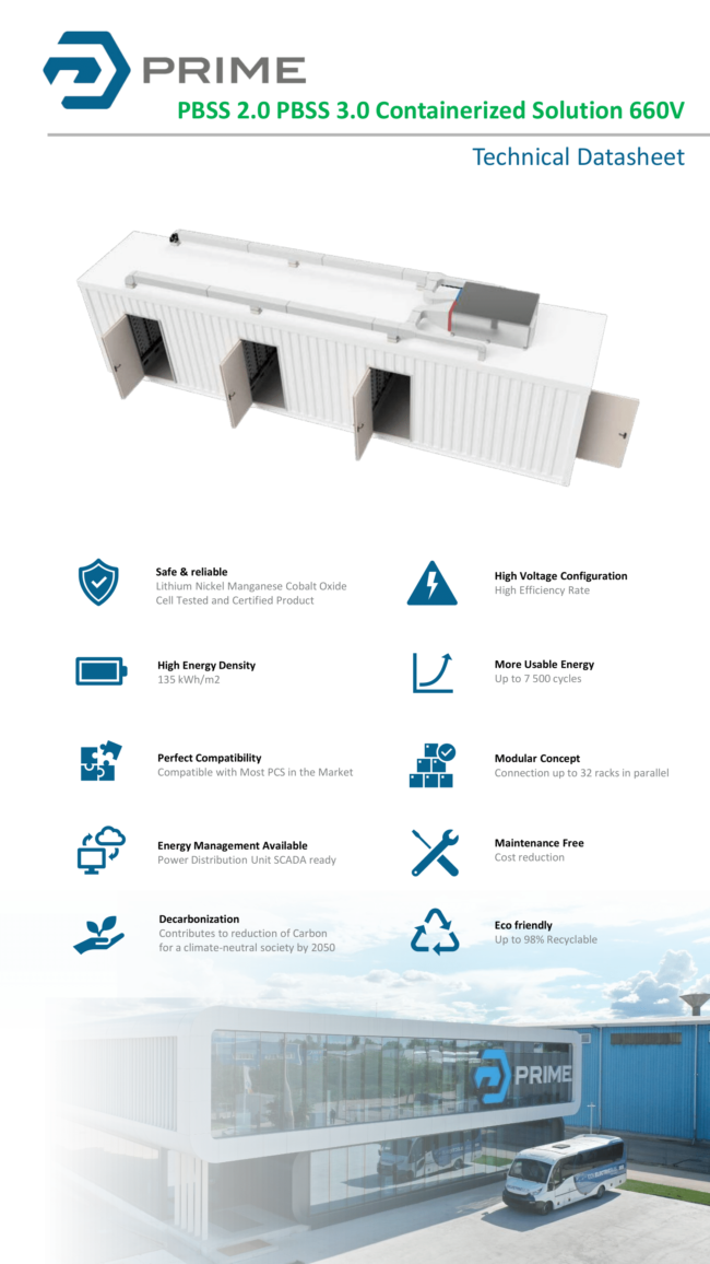 Containerized Storage Solution - Prime Batteries Technology